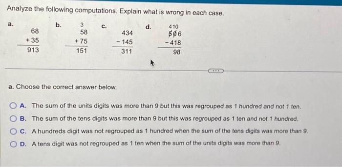 Analyze the following computations. Explain what is | Chegg.com