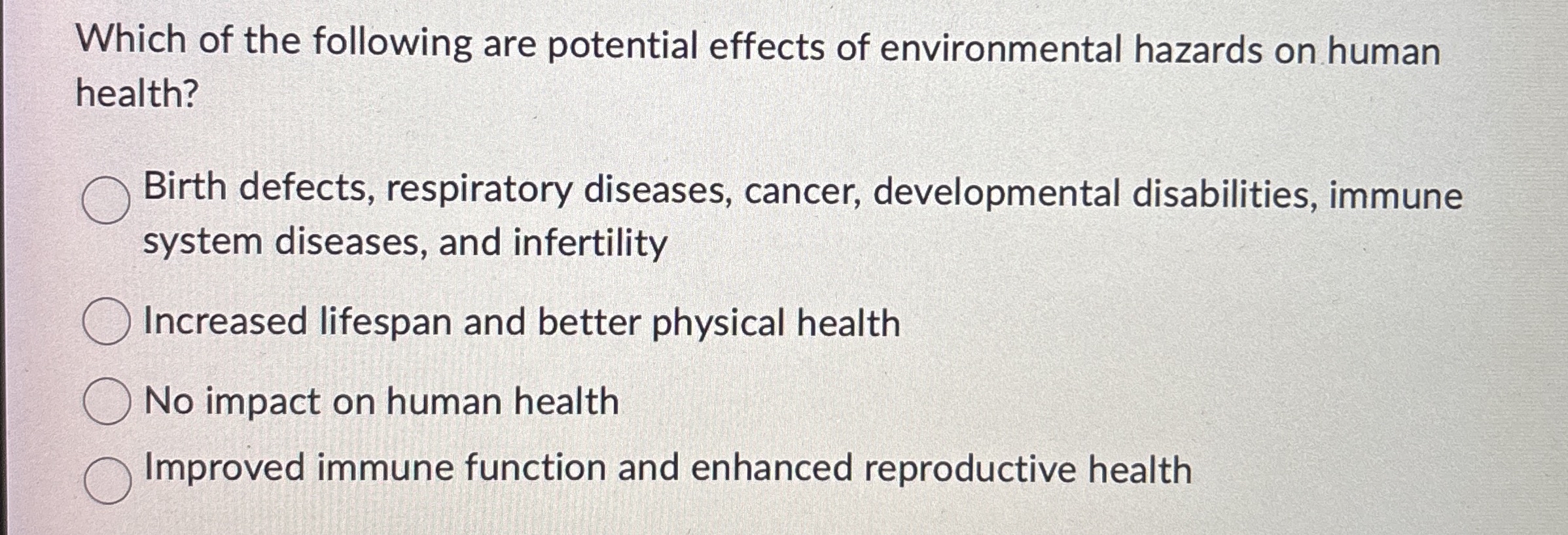 Solved Which of the following are potential effects of | Chegg.com