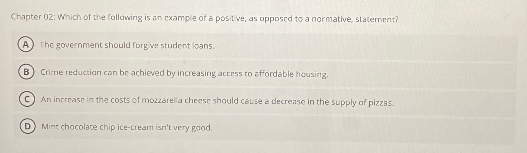 Solved Chapter 02: Which of the following is an example of a | Chegg.com