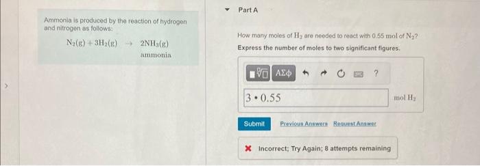 Solved Ammonia is produced by the reaction of hydrogen and | Chegg.com