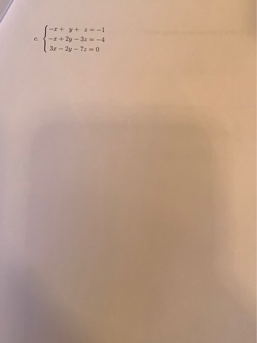 Solved Solve each system of equations using matrices (row | Chegg.com