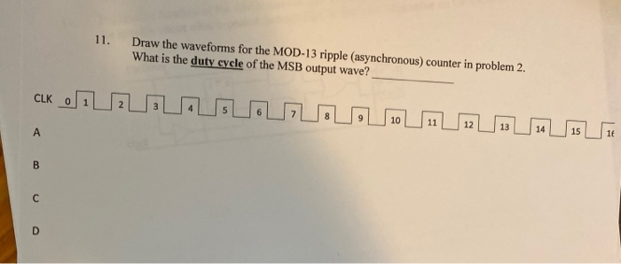 Solved 11. Draw the waveforms for the MOD-13 ripple | Chegg.com