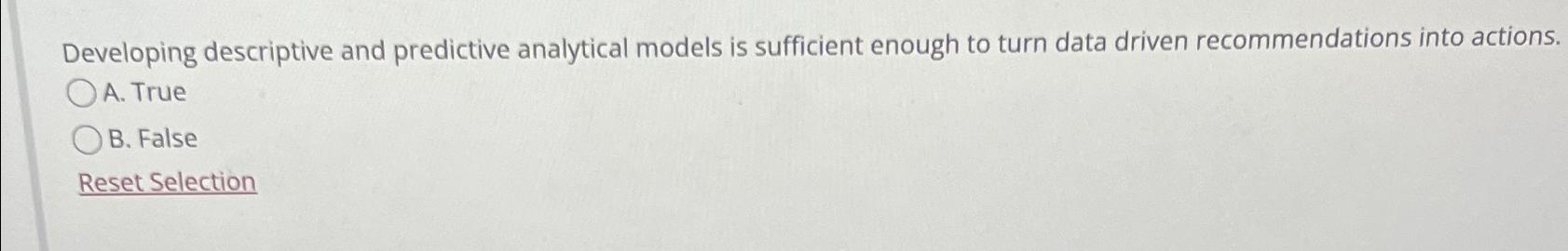 Solved Developing descriptive and predictive analytical | Chegg.com
