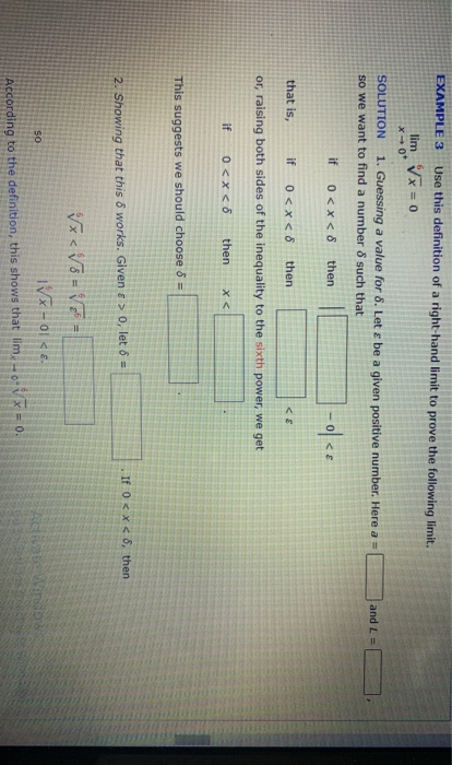Solved EXAMPLE 3 Use this definition of a right-hand limit | Chegg.com