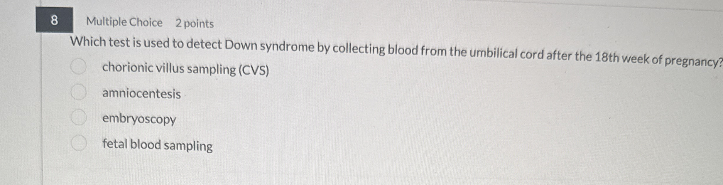 [Solved]: 8 Multiple Choice 2 points Which test is used to d