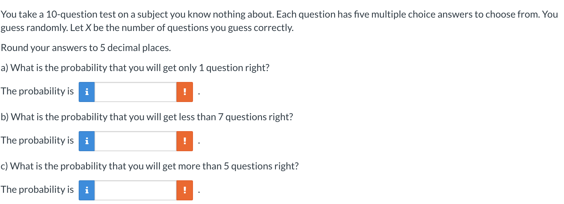 Solved You take a 10-question test on a subject you know | Chegg.com