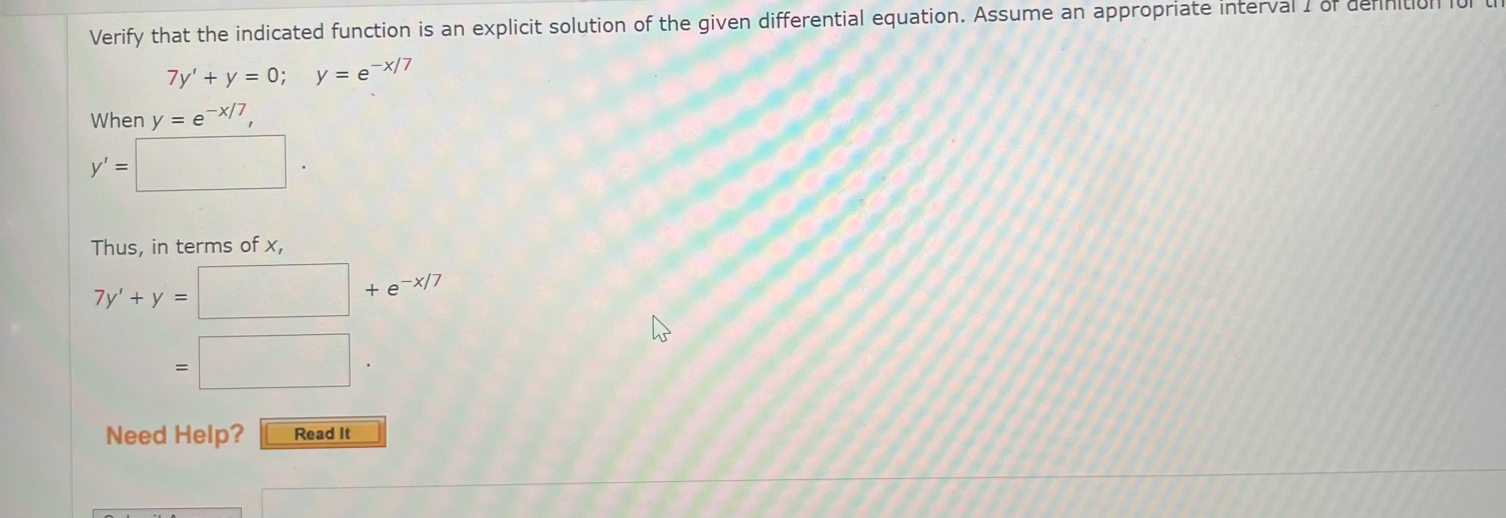 Solved Verify that the indicated function is an explicit | Chegg.com