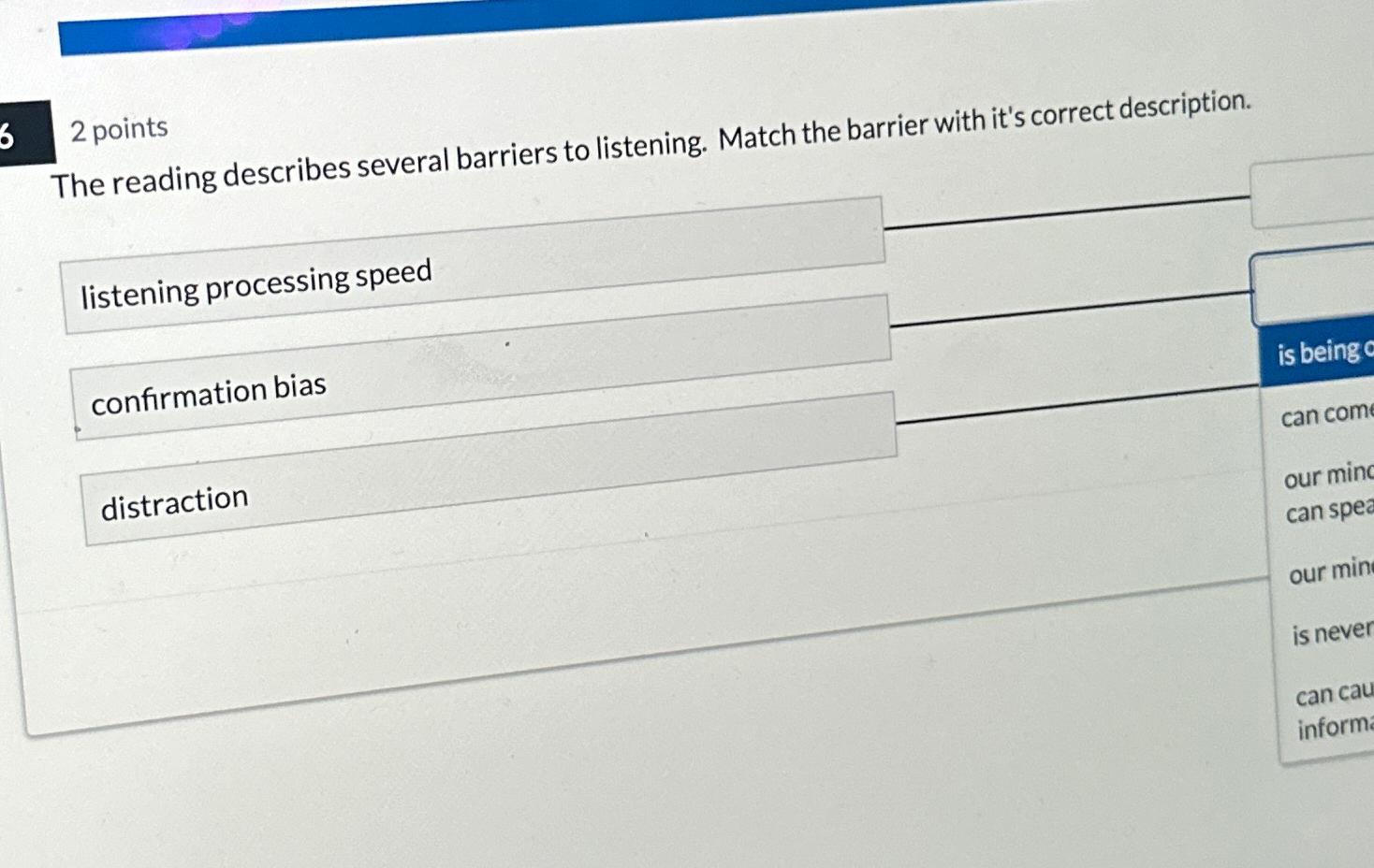 Solved 2 ﻿pointsThe reading describes several barriers to | Chegg.com