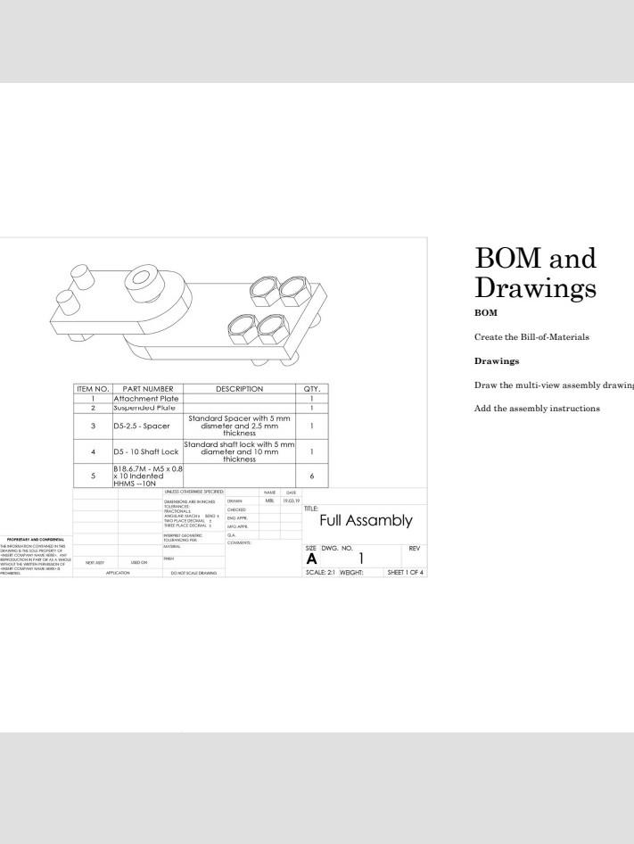 Solved BOM and Drawings aa BOM Create the Bill-of-Materials | Chegg.com