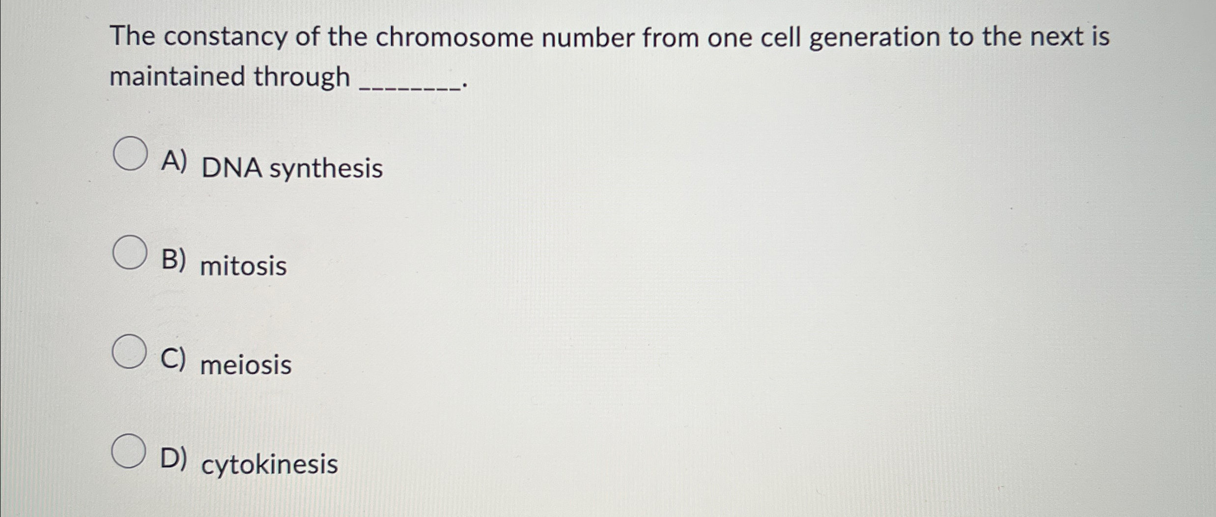 Solved The constancy of the chromosome number from one cell | Chegg.com