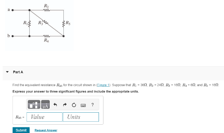 Solved Part AFind the equivalent resistance Rab ﻿for the | Chegg.com