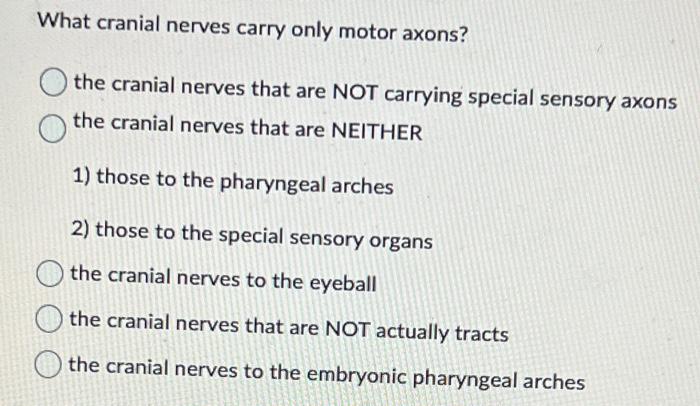 Solved The facial nerve includes somatic motor to the | Chegg.com