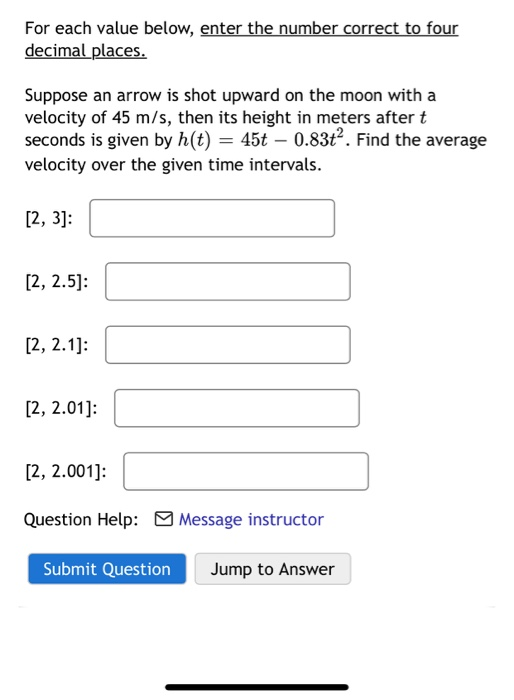 Solved For each value below, enter the number correct to | Chegg.com