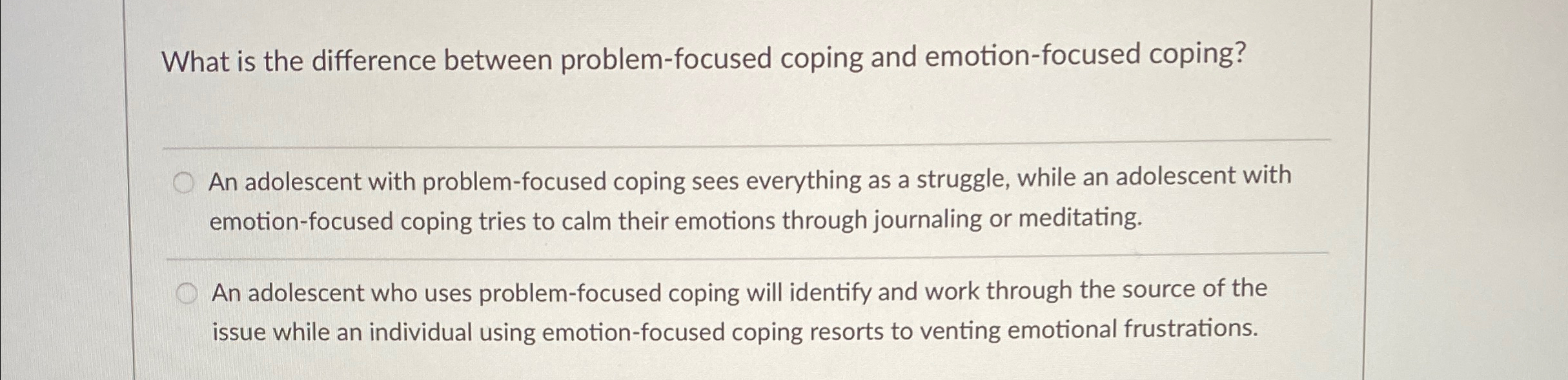 Solved What is the difference between problem-focused coping | Chegg.com Solved What is the difference between problem-focused coping | Chegg.com