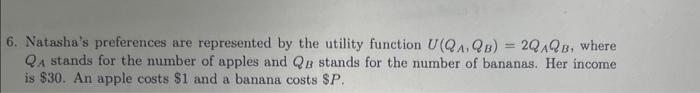 Solved 3. Natasha's preferences are represented by the | Chegg.com
