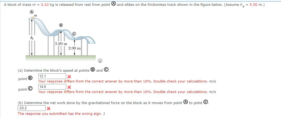 Solved A block of mass m=3.10kg ﻿is released from rest from | Chegg.com