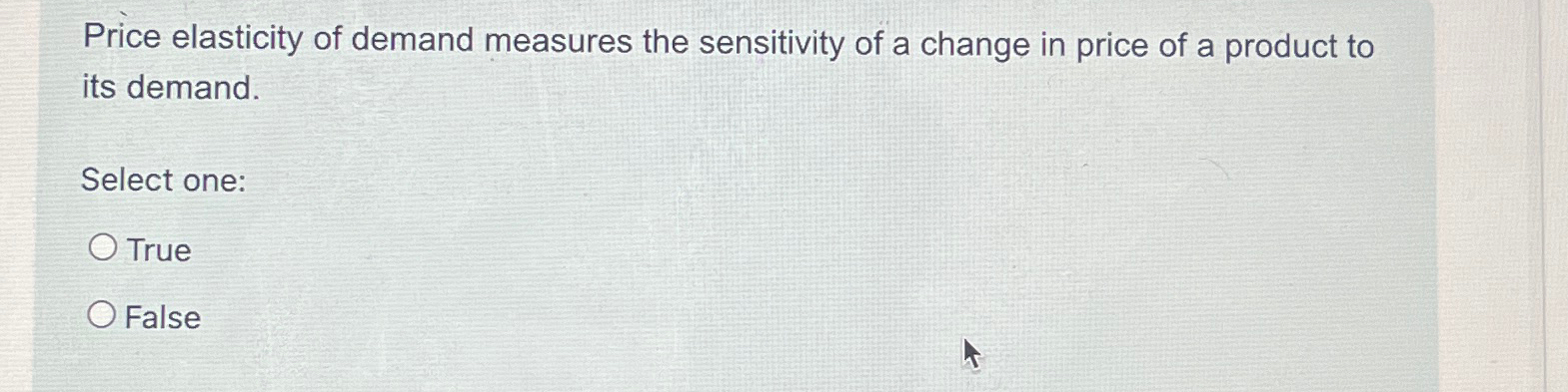 Solved Price elasticity of demand measures the sensitivity | Chegg.com