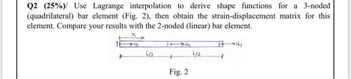 Solved Q2 (25%) Use Lagrange interpolation to derive shape | Chegg.com
