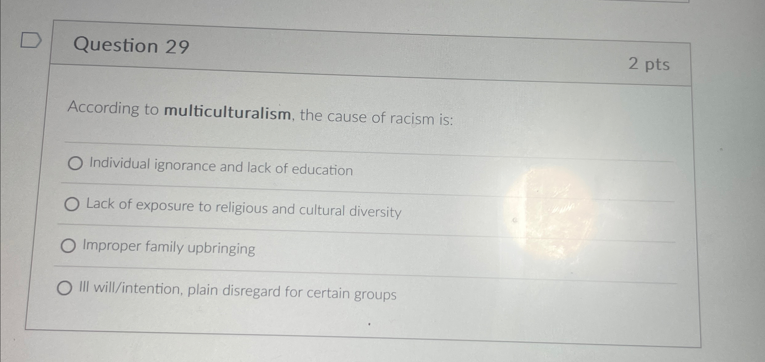 Solved Question 292 ﻿ptsAccording to multiculturalism, the | Chegg.com