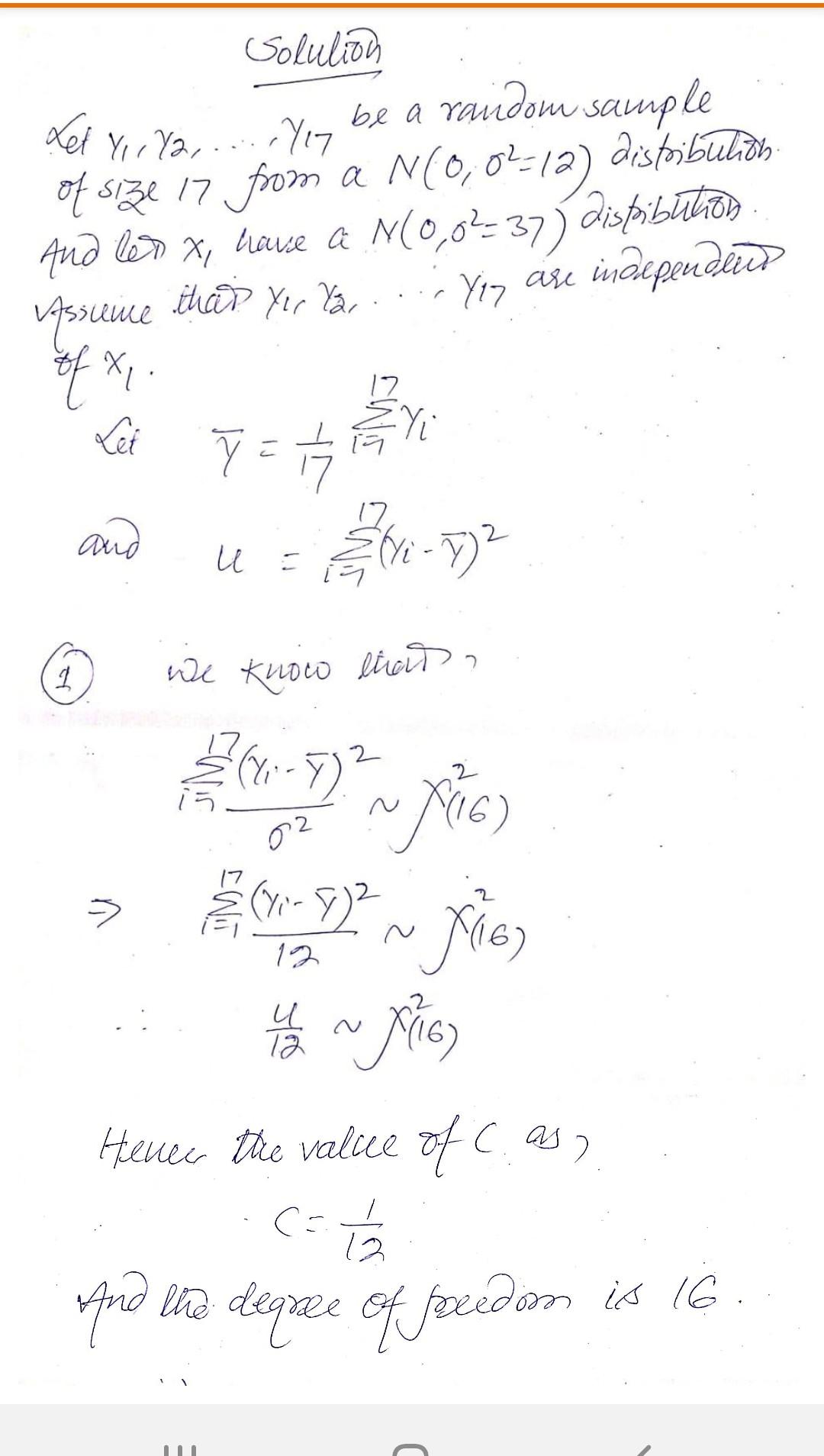 Solved Let Y1,Y2,...Y17 be a random sample size 17 from a | Chegg.com