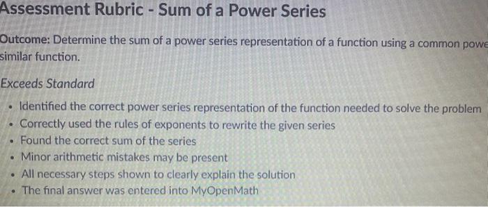 Solved S3.16 The Sum of a Function Using Power Series Find | Chegg.com