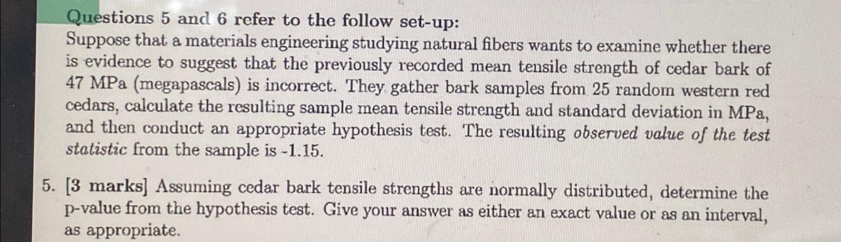 Solved Questions 5 ﻿and 6 ﻿refer to the follow | Chegg.com