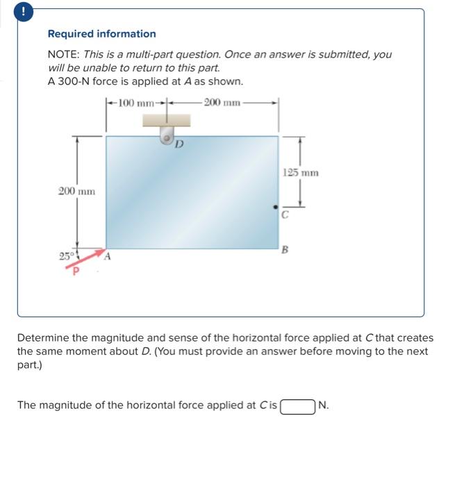 Solved Required information NOTE: This is a multi-part | Chegg.com