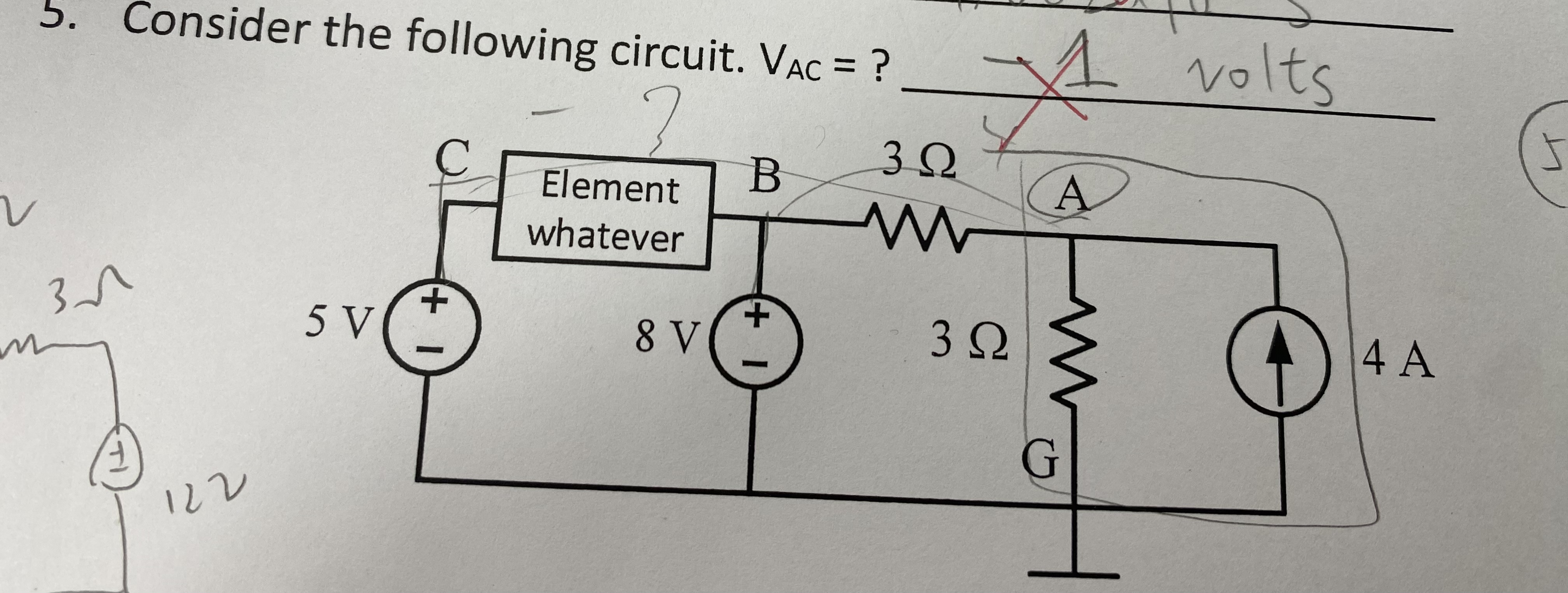 Solved Consider the following circuit. VAC= ? | Chegg.com