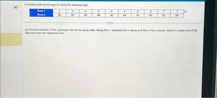 Solved Completo parts (a) through (c) using the following | Chegg.com
