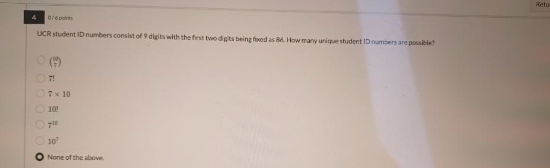 Solved UCR student ID numbers consist of 9 ﻿digits with the | Chegg.com