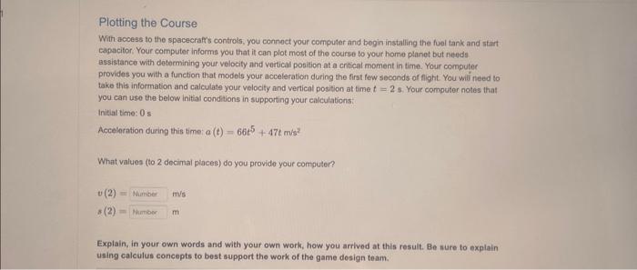 Solved Plotting the Course With access to the spacecrafts | Chegg.com
