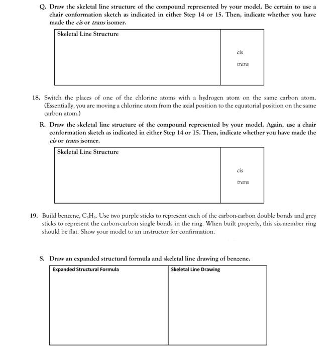 Solved 1. Obtain a molecular modeling kit from the chemical | Chegg.com