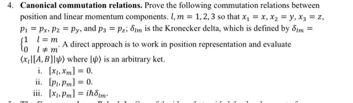 Solved 4. Canonical commutation relations. Prove the | Chegg.com