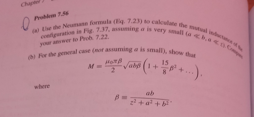 Solved ChapterProblem 7.56(a) ﻿Use the Neumann formula | Chegg.com