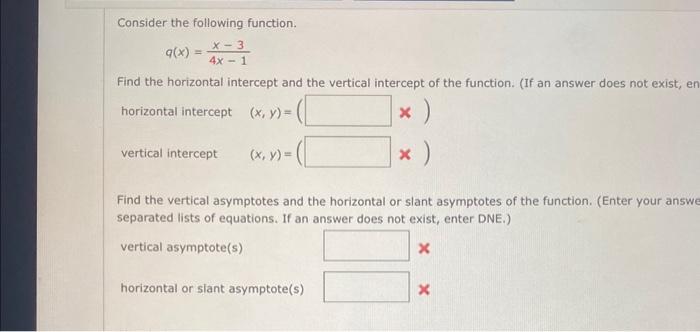 Solved Find the horizontal intercept and the vertical | Chegg.com