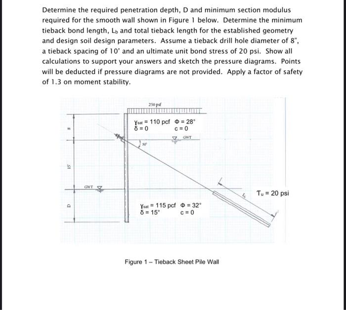Solved Determine the required penetration depth, D and | Chegg.com