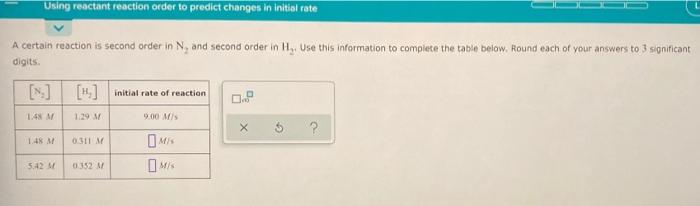 Solved Using reactant reaction order to predict changes in | Chegg.com