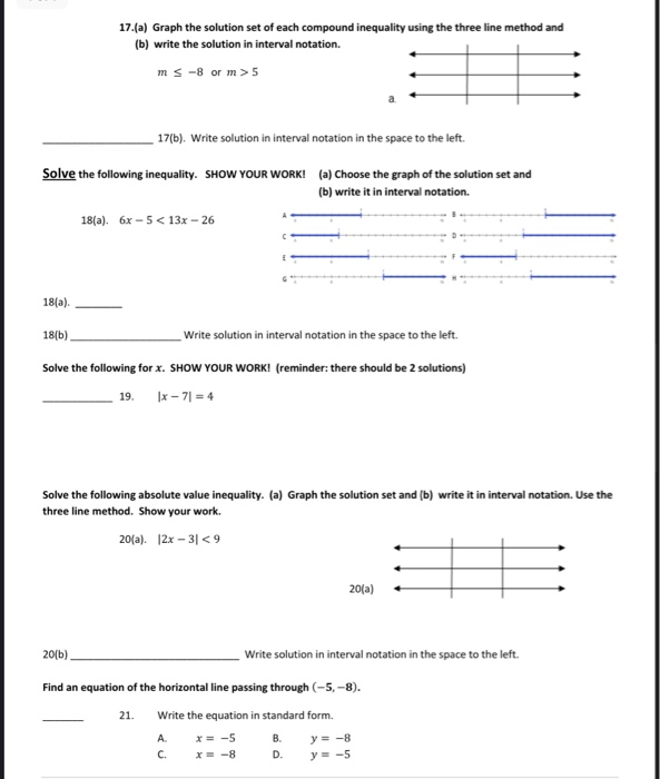 Solved 17.(a) Graph the solution set of each compound | Chegg.com