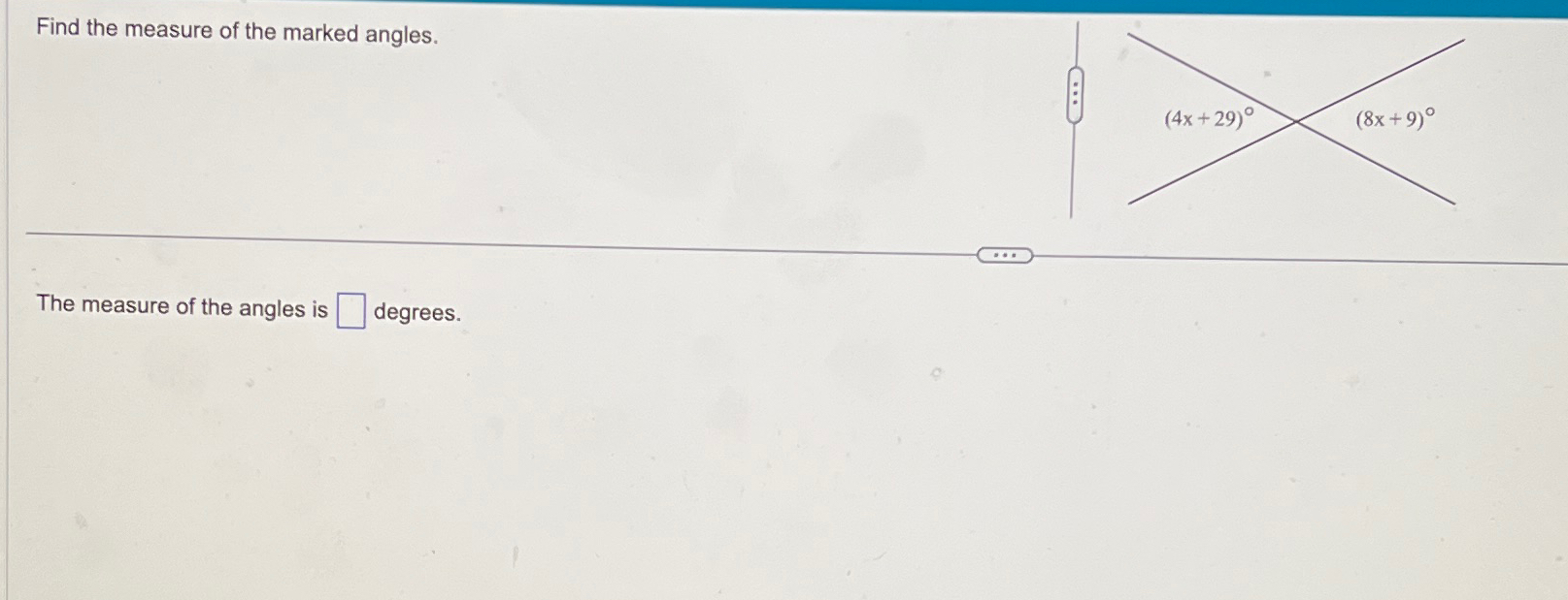 Solved Find the measure of the marked angles.The measure of | Chegg.com