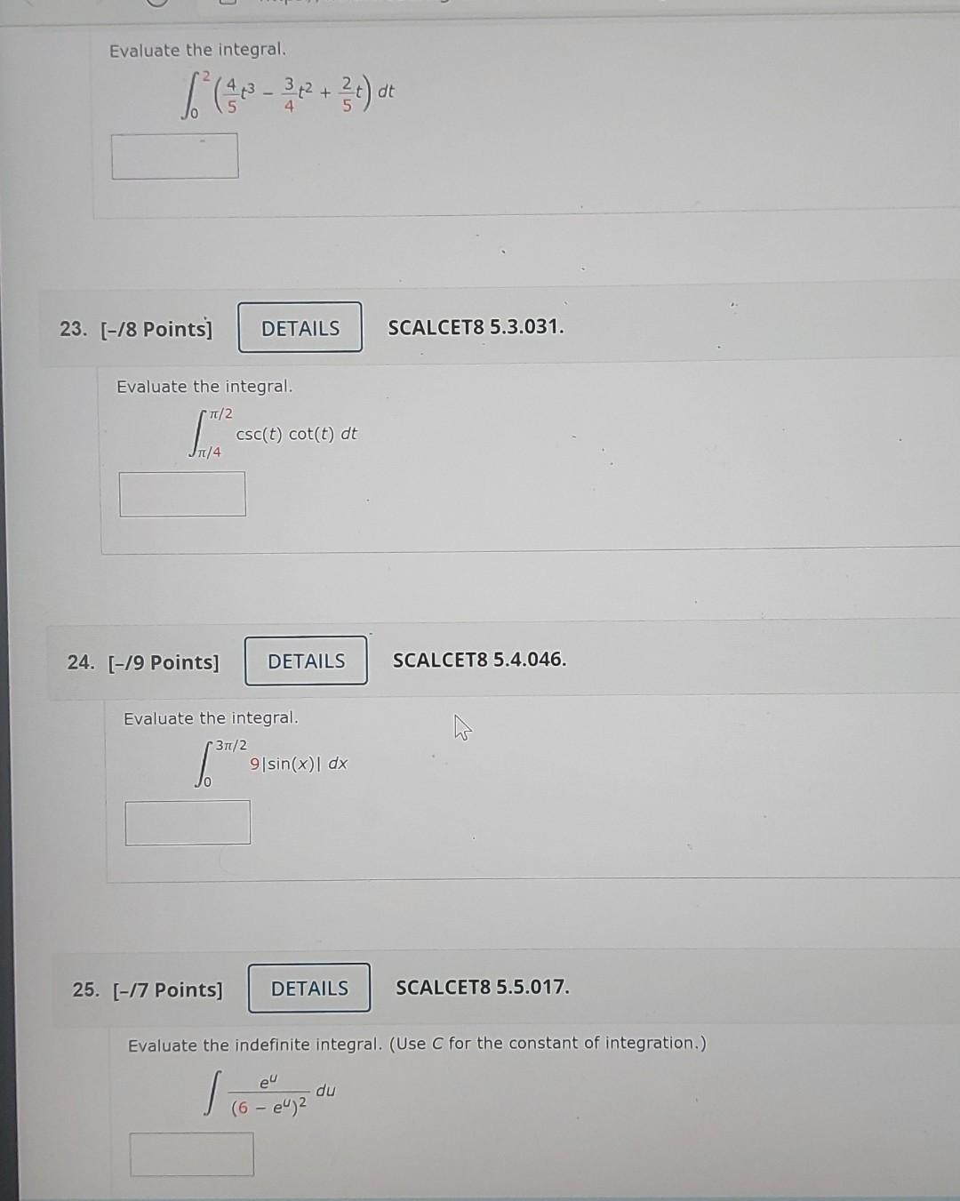 Solved Evaluate the integral. 1² (3²²-32²2 +2²) de dt | Chegg.com