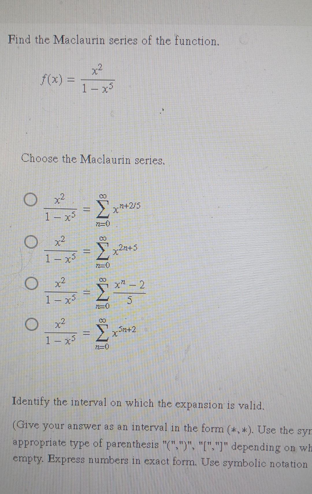 Solved Find the Maclaurin series of the function. | Chegg.com