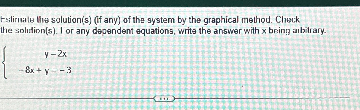 Solved Estimate the solution(s) (if any) ﻿of the system by | Chegg.com