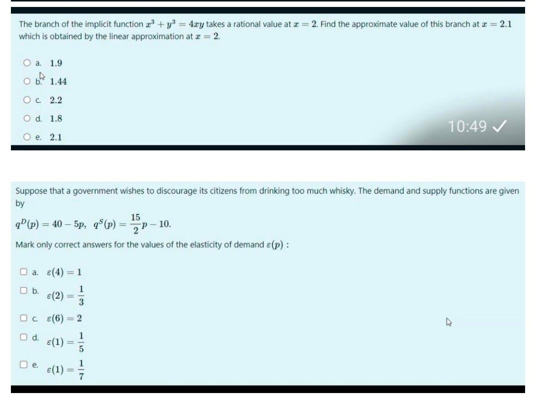 Solved The branch of the implicit function x3+y3=4xy takes a | Chegg.com