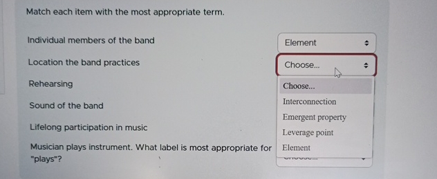 Solved Match each item with the most appropriate term. | Chegg.com