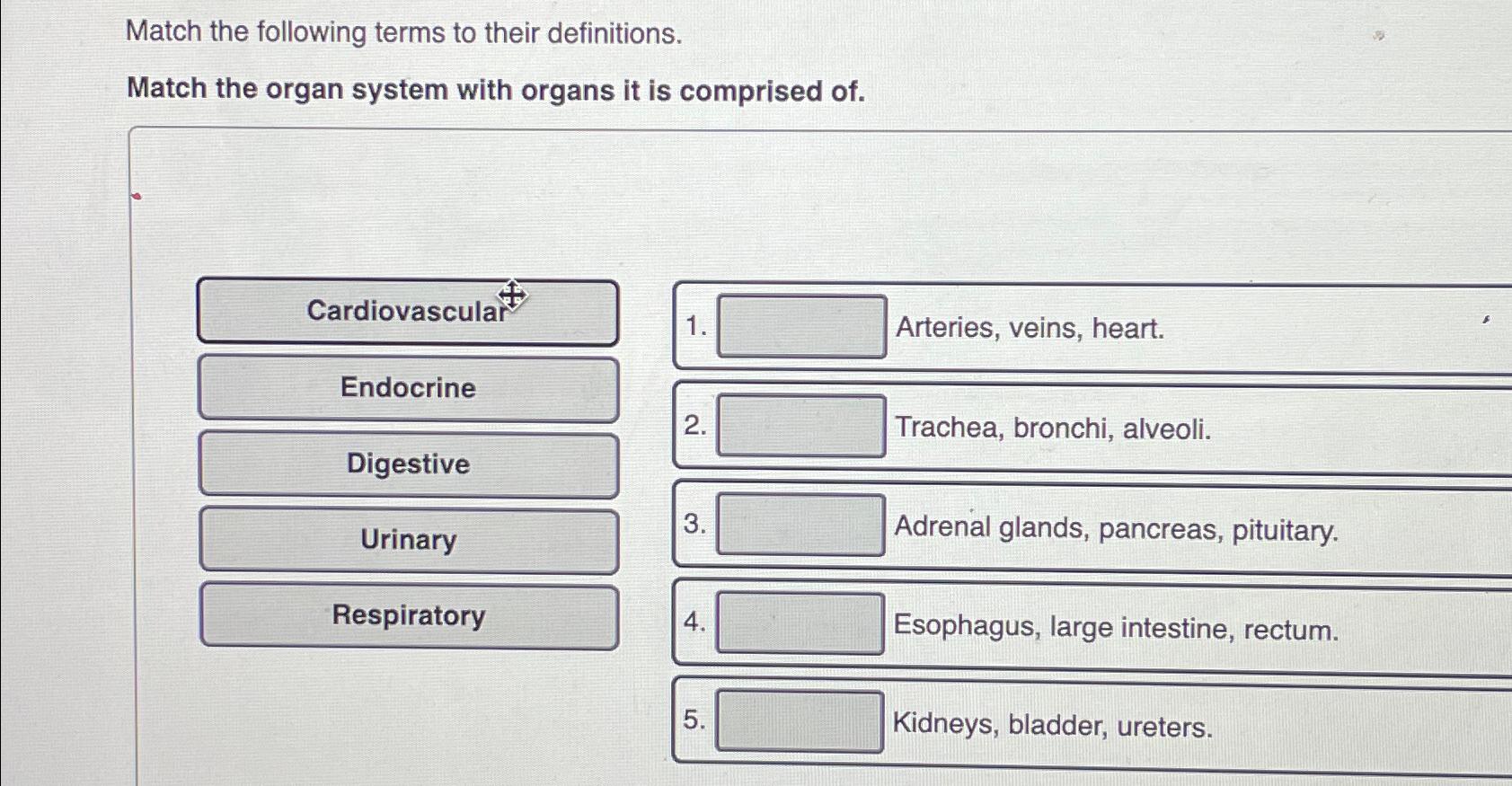 Solved Match the following terms to their definitions.Match | Chegg.com