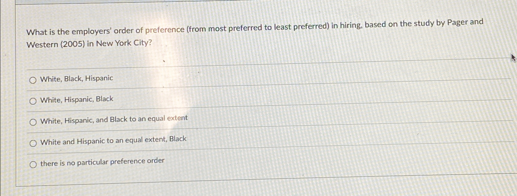 Solved What is the employers' order of preference (from most | Chegg.com
