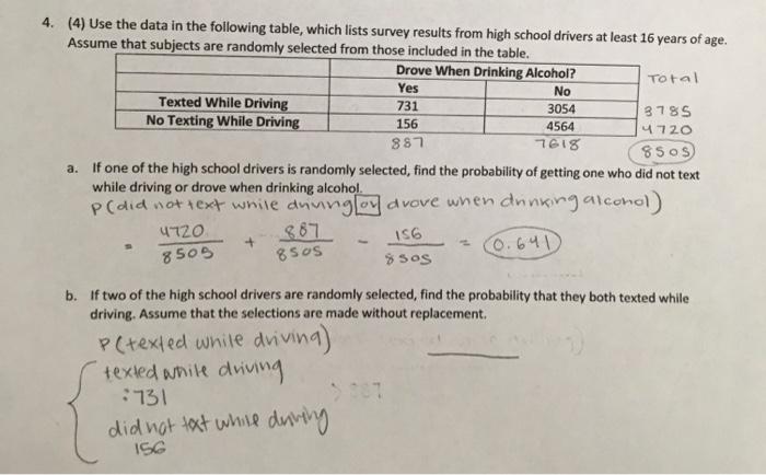 Solved 731 4. (4) Use the data in the following table, which | Chegg.com