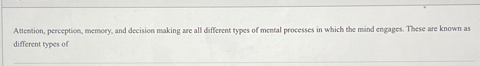Solved Attention, perception, memory, and decision making | Chegg.com