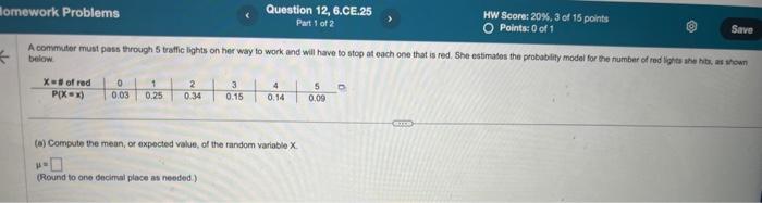 Solved A conimuter must pass throvigh 5 traffic lights on | Chegg.com