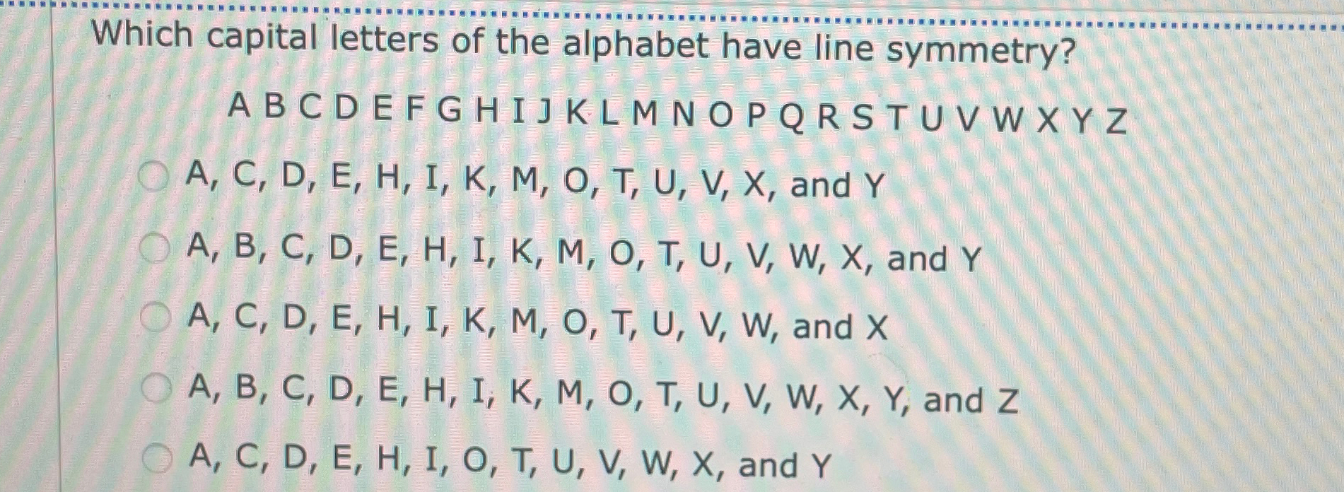 Solved Which capital letters of the alphabet have line | Chegg.com
